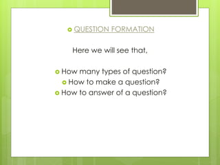 Question Formation (English) by Rimon Rayhan | PPT