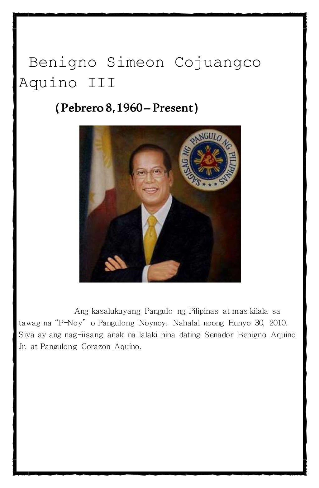 Talambuhay Ng Mga Pangulo Ng Pilipinas Talambuhay Ng Mga Pangulo Ng Pilipinas