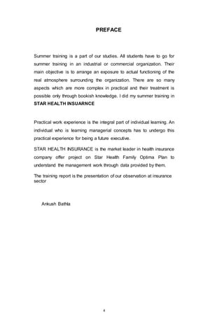 star health insurance summer report | DOCX