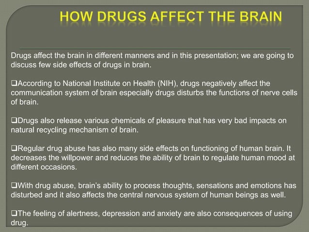 HOW DRUGS AFFECT THE BRAIN | PPTX
