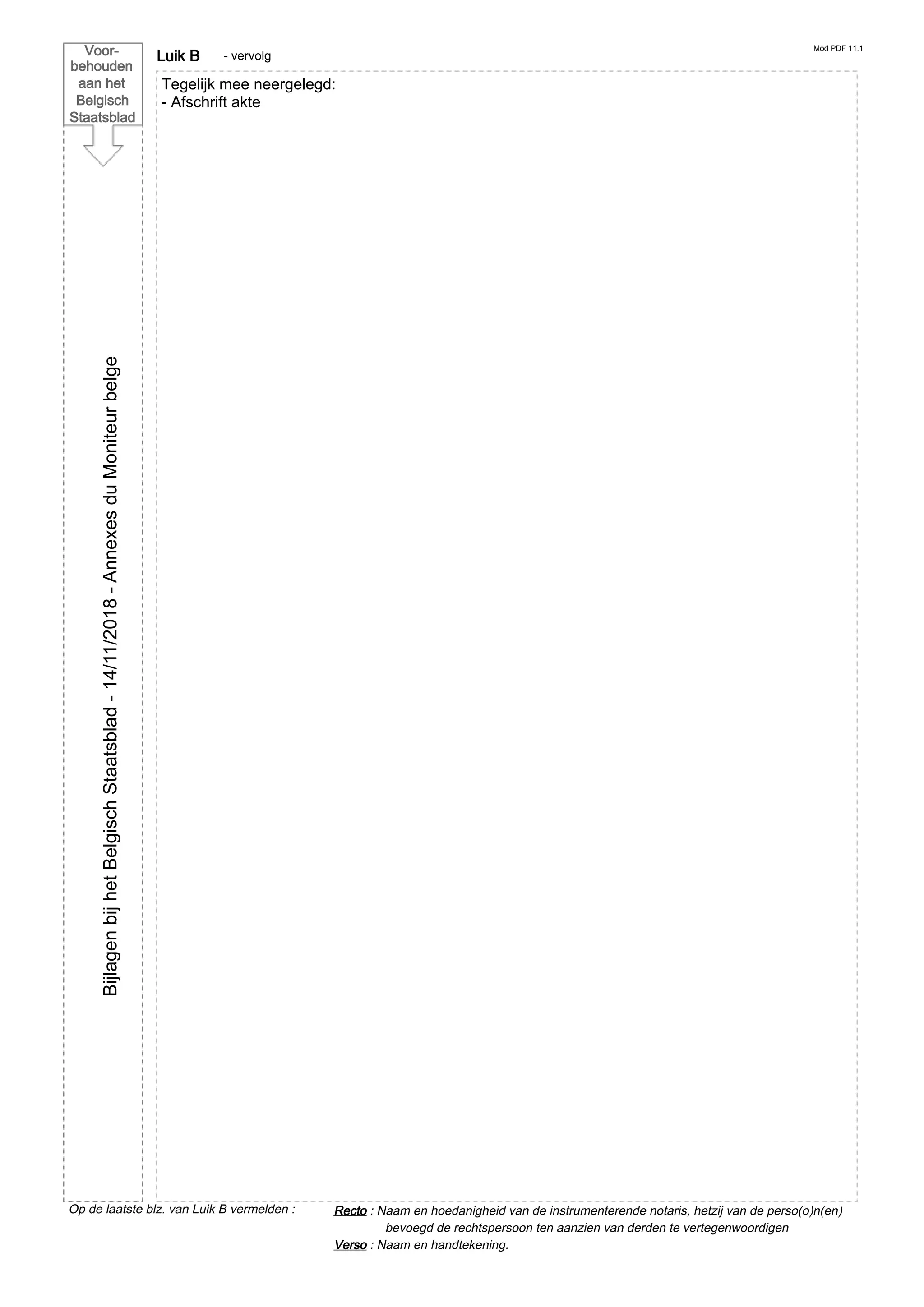 Oprichtingsakte BVBA Vestival bevat materiële fout | PDF