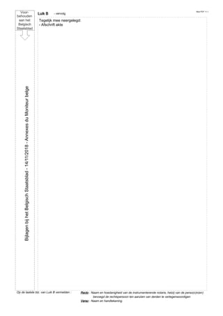 Oprichtingsakte BVBA Vestival bevat materiële fout | PDF