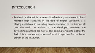Academic and Administrative Audit | PPTX