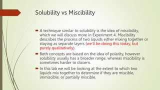 aaa. Chem 326L – Experiment 2 Solubility Kickoff.pptx | Chemistry | Science