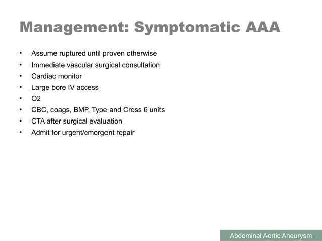 Aortic abdominal aneurysm presentation indonesia | PPTX | Digestive ...