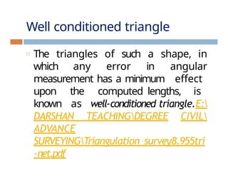 ADVANCED SURVEYING TRIANGULATION ADVANCED SURVEYING TRIANGULATION | PPT