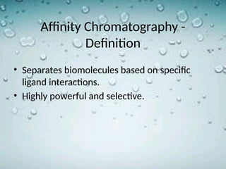Affinity chromatography, immuno affinity purifications, protein A ...