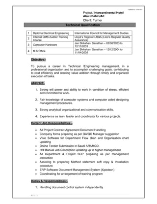 CV - Abdul Mannan Document Controller (QA-QC) | PDF