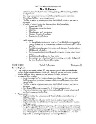 Jim McCoomb Resume | PDF