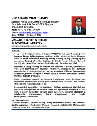 Himanshu CV | PDF | Business | Business and Finance
