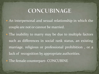 Concubinage | PPTX