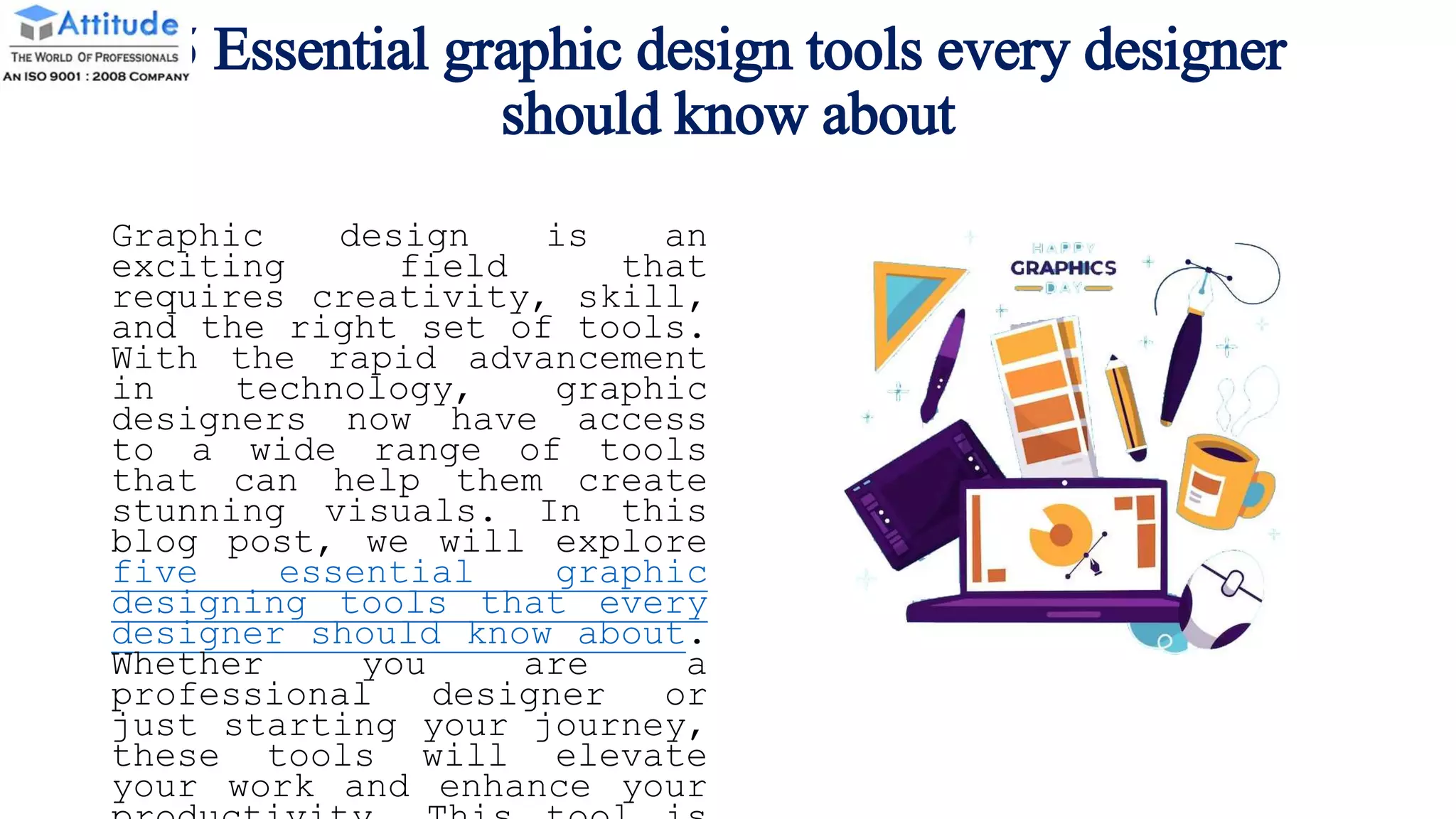 5 Essential graphic design tools every designer should know about | PPT