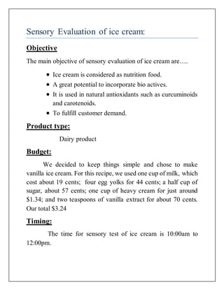 food sensory evaluation performa | DOCX