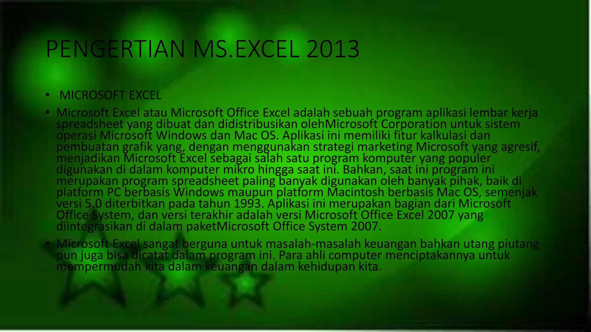 tutorial excel | PPTX