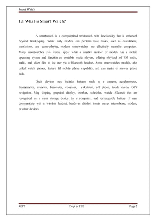 SMART WATCH REPORT | PDF
