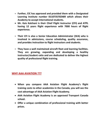 Aaa aviation flight academy | PDF