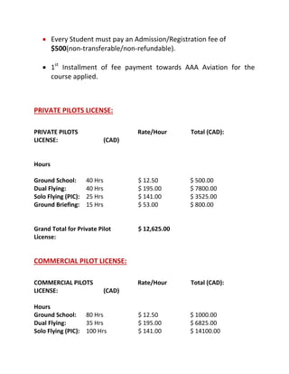 Aaa aviation flight academy | PDF