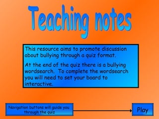 Aaa bullying games quiz 1 | PPT