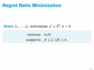 Regret Minimization in Multi-objective Submodular Function Maximization | PPT