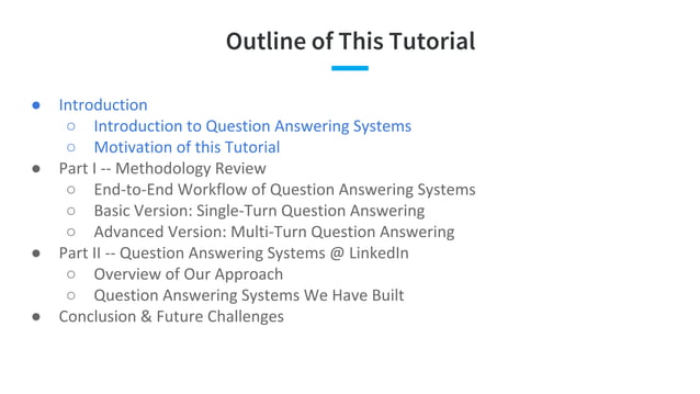 [AAAI 2019 tutorial] End-to-end goal-oriented question answering systems | PPT