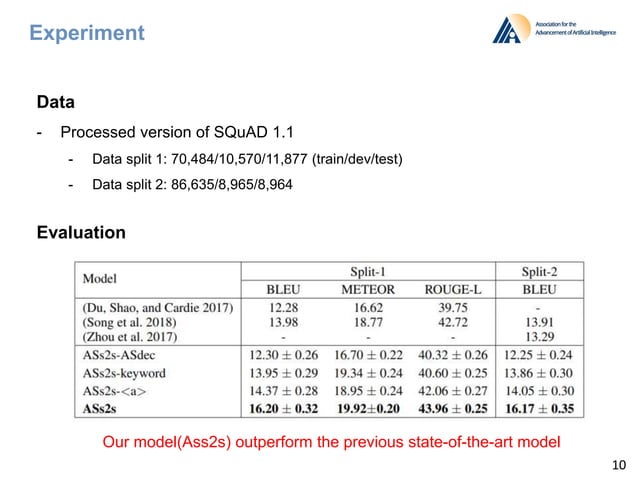 Improving Neural Question Generation Using Answer Separation Ppt
