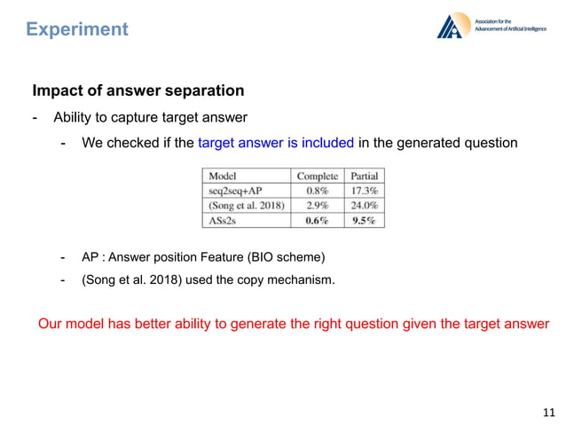 Improving Neural Question Generation Using Answer Separation Ppt