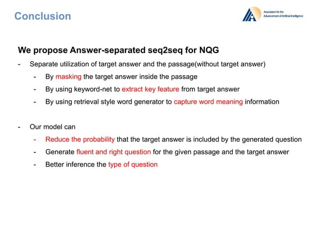 Improving Neural Question Generation Using Answer Separation Ppt