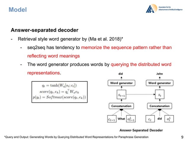 Improving Neural Question Generation Using Answer Separation Ppt