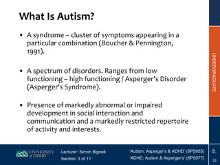 Section 3 - Autistic Disorder | PPT