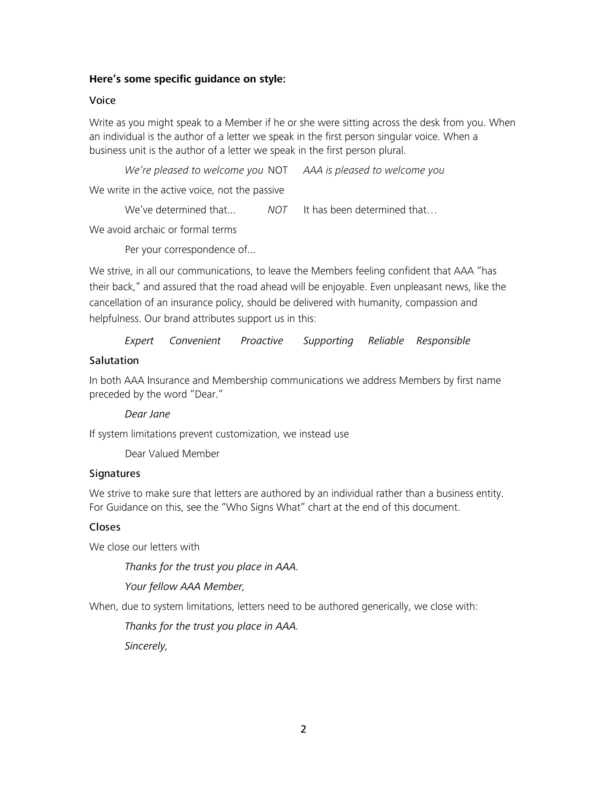 Aaa letters style guide | PDF