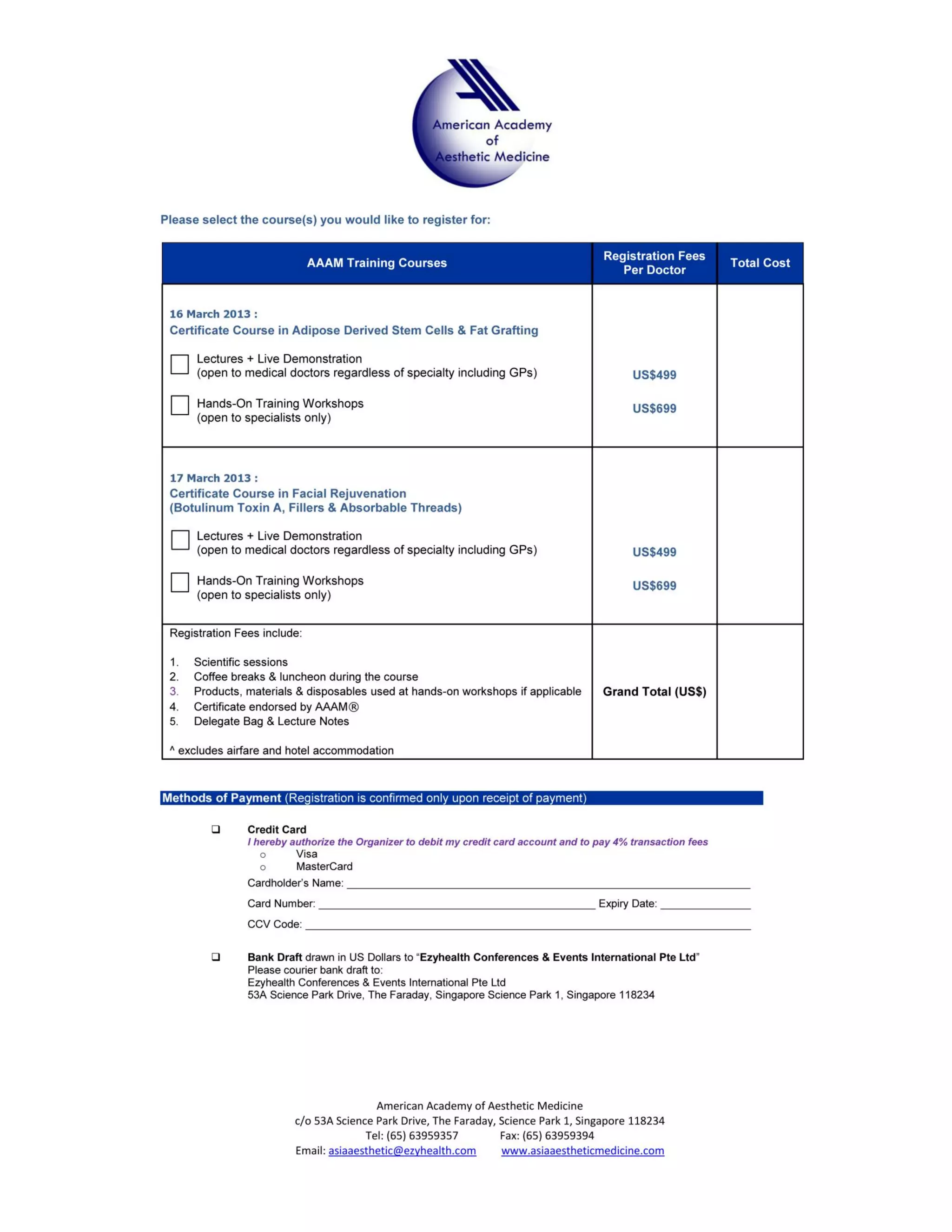 Aaam registration form | PDF