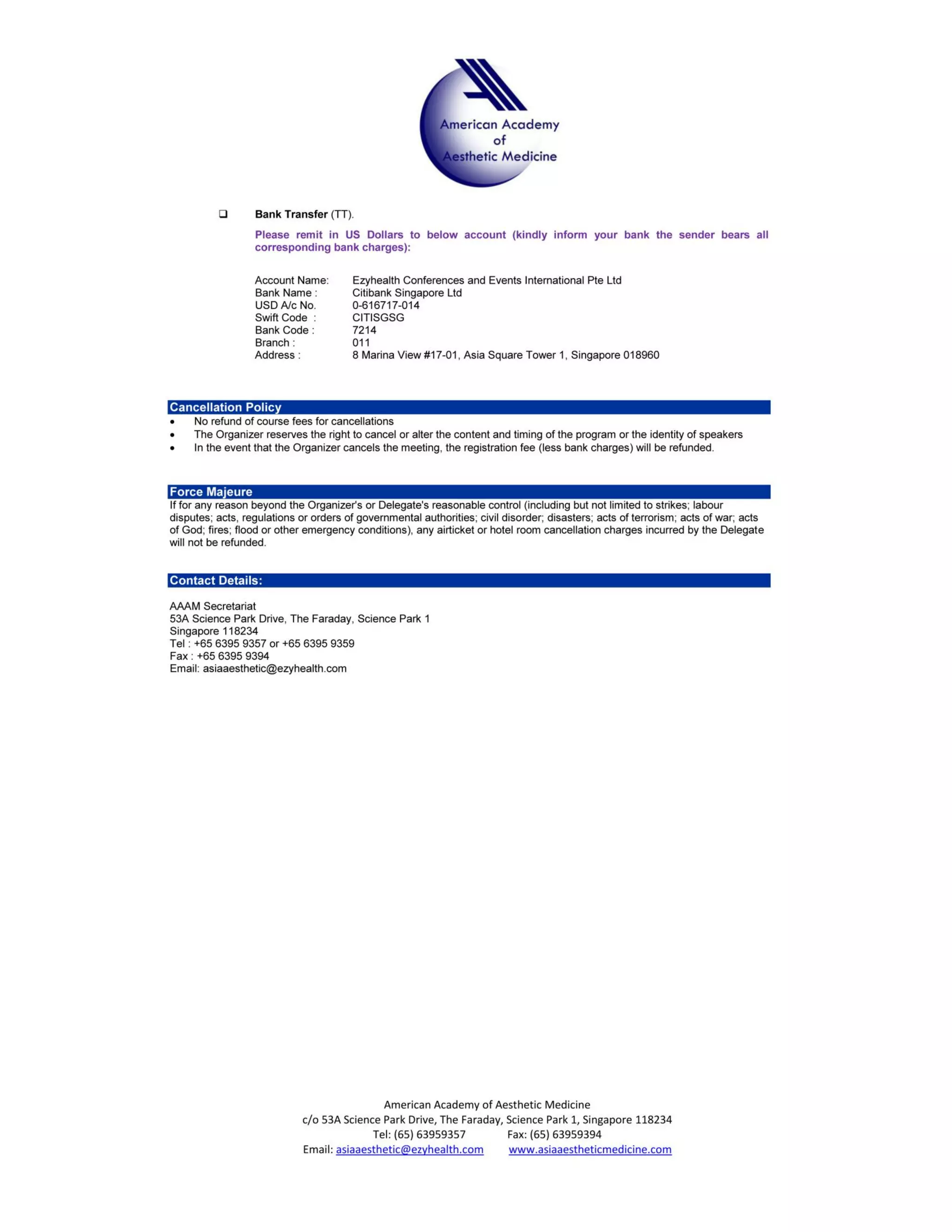 Aaam registration form | PDF