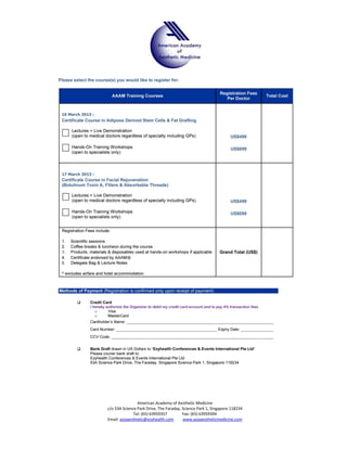 Aaam registration form | PDF