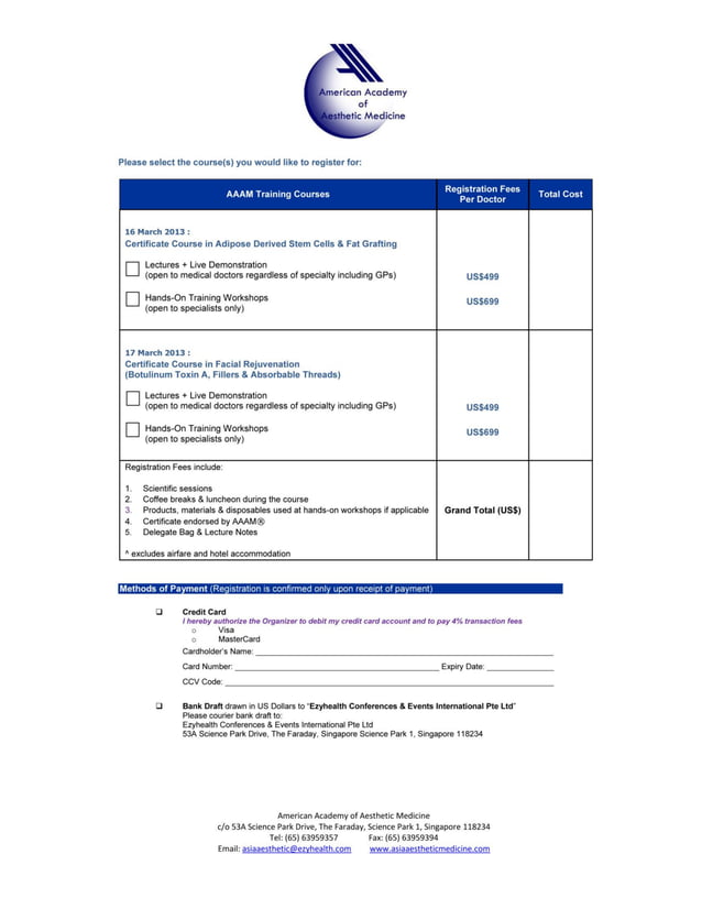 Aaam registration form | PDF