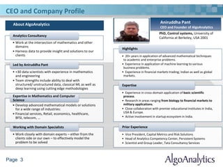 Analytics for offline retail: Using Advanced Machine Learning | PPTX
