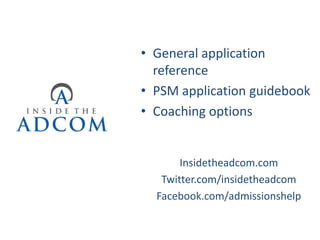 Applying to psm programs | PPTX