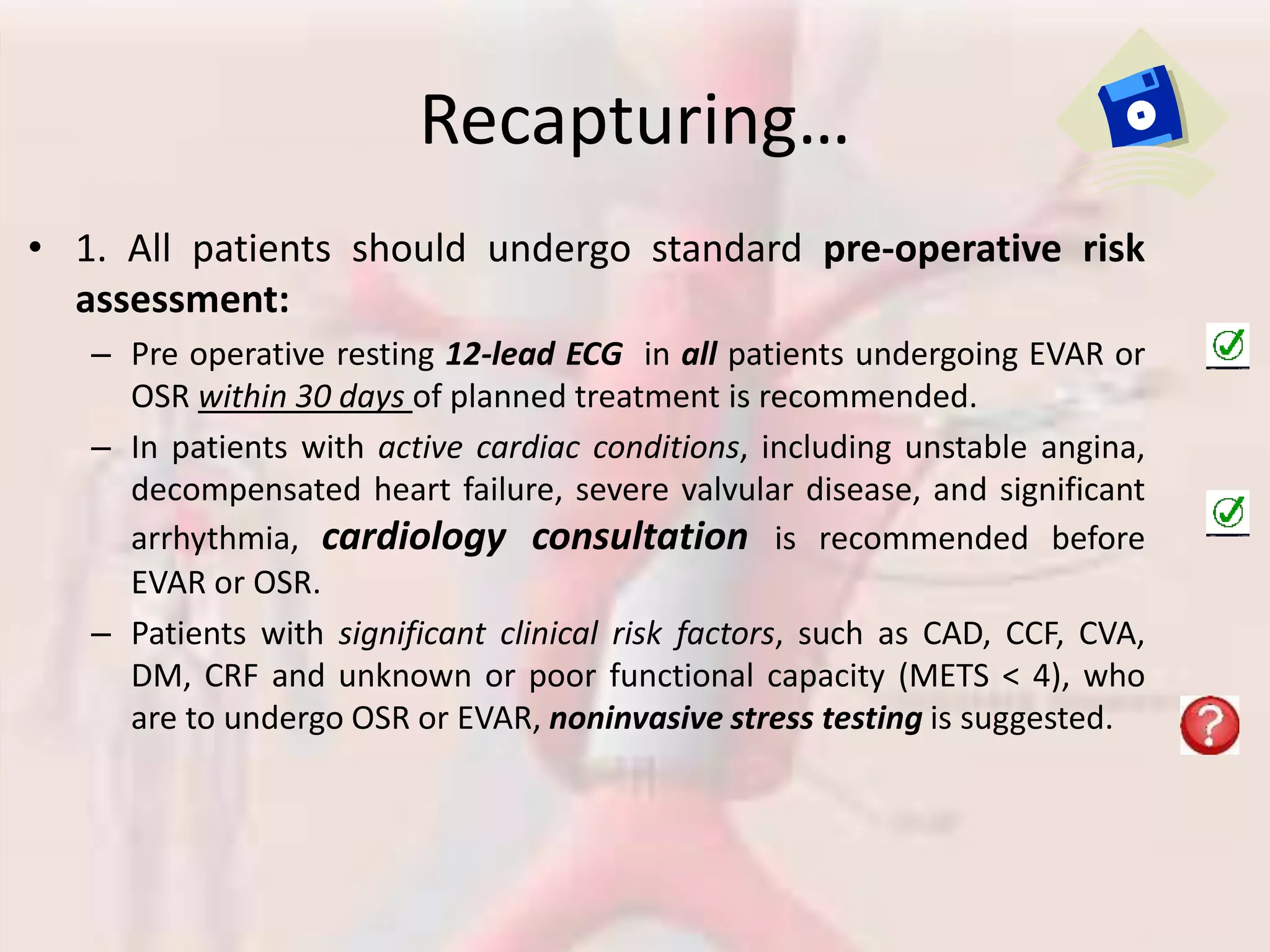 Preop assessment of AAA | PPT