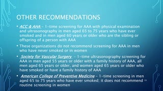 ABDOMINAL AORTA SCREENING | PPTX