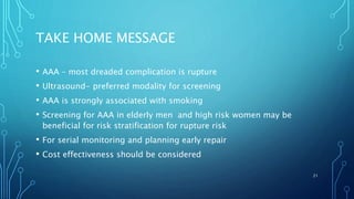 ABDOMINAL AORTA SCREENING | PPTX