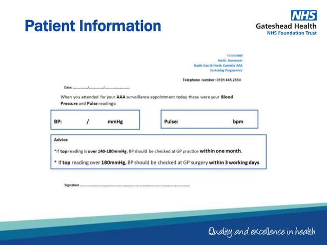AAA Screening : Extending the screener role for nurses | PPT