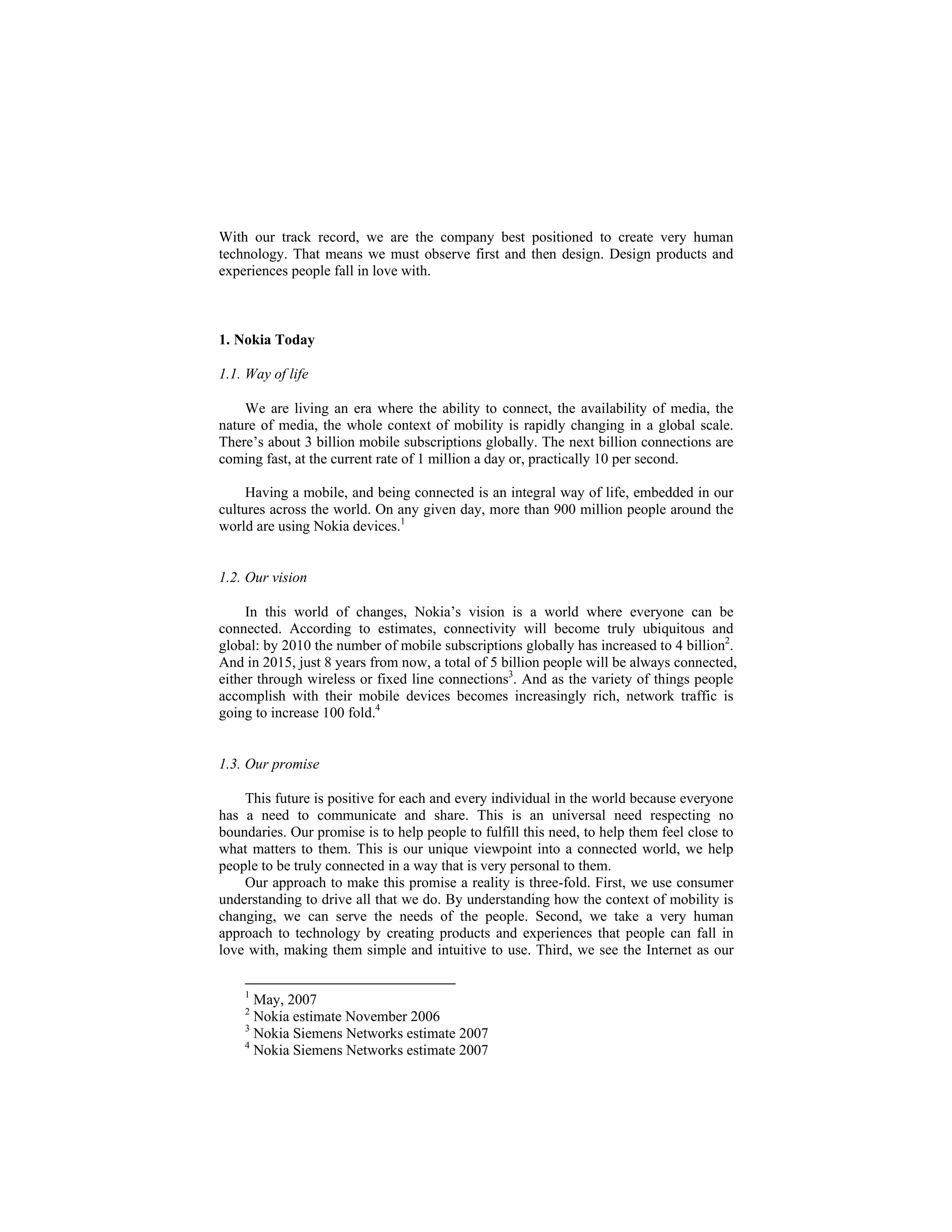 ery Human Technology - How Nokia is facing the population ageing. | PDF