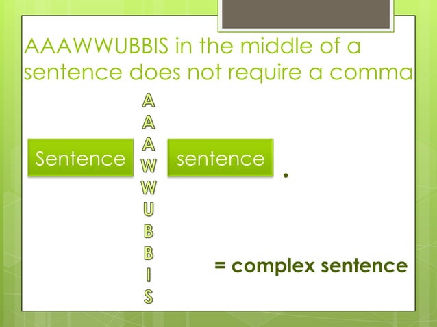 Complex sentences: AAAWWUBBIS | PPTX