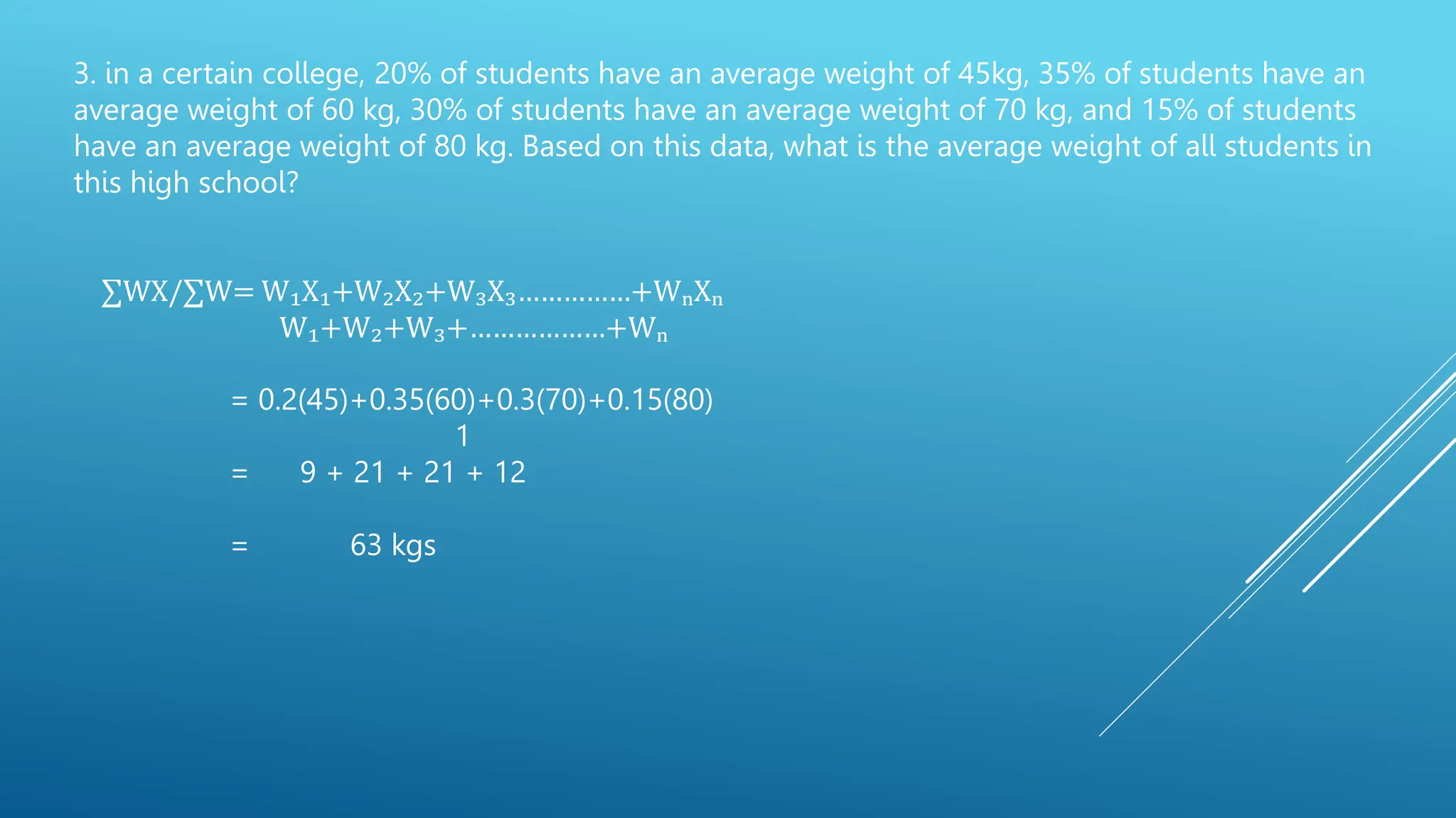 Wighted AM and example how to solve a given weighted AM | PPT
