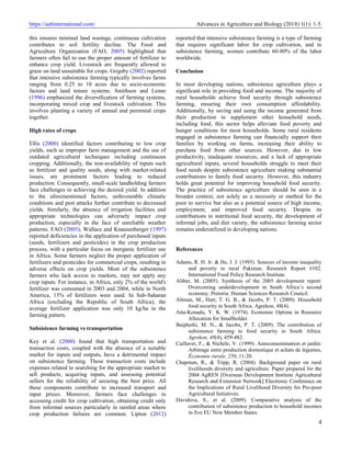 Subsistence farming and rural food security: A review | PDF