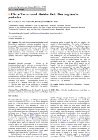 Effect of biochar-based rhizobium biofertilizer on groundnut production | PDF