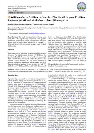 Addition of urea fertilizer to Crocober Plus Liquid Organic Fertilizer ...