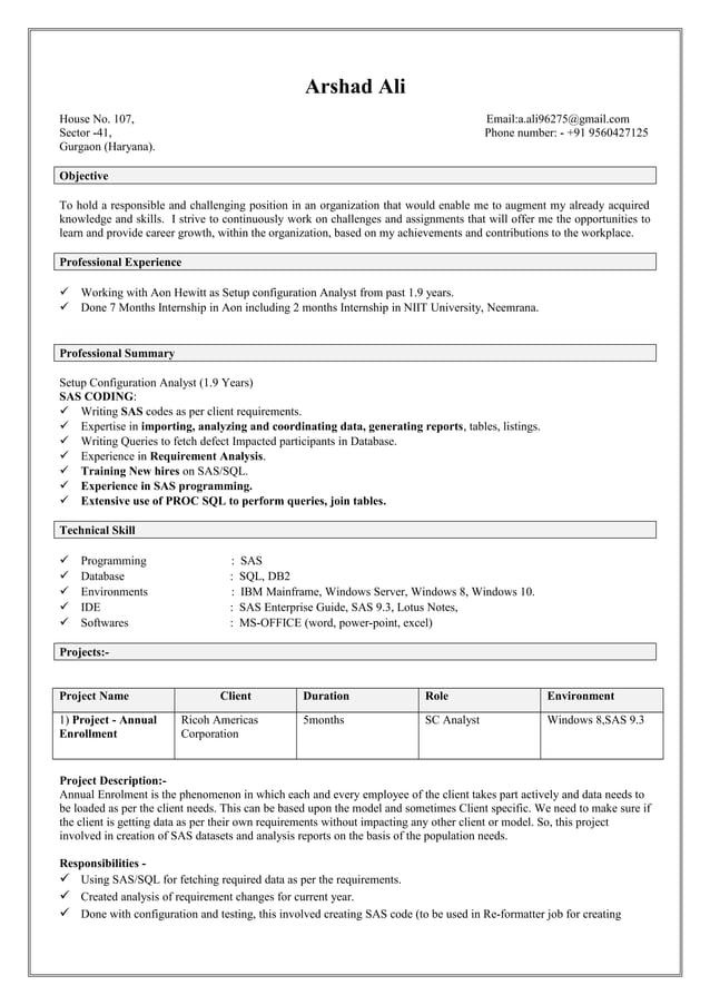 Arshad Resume | PDF | Free Download