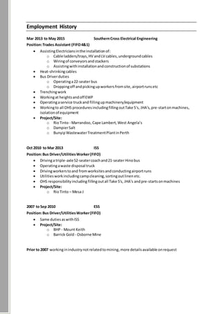 Chris Dowling - Resume | DOCX | Commercial Trucks | Auto Body Styles