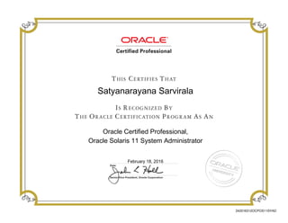 Oracle Solaris11 System Administration E Certificate | PDF | Computer Software and Applications ...
