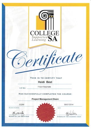 College SA Cert | PDF